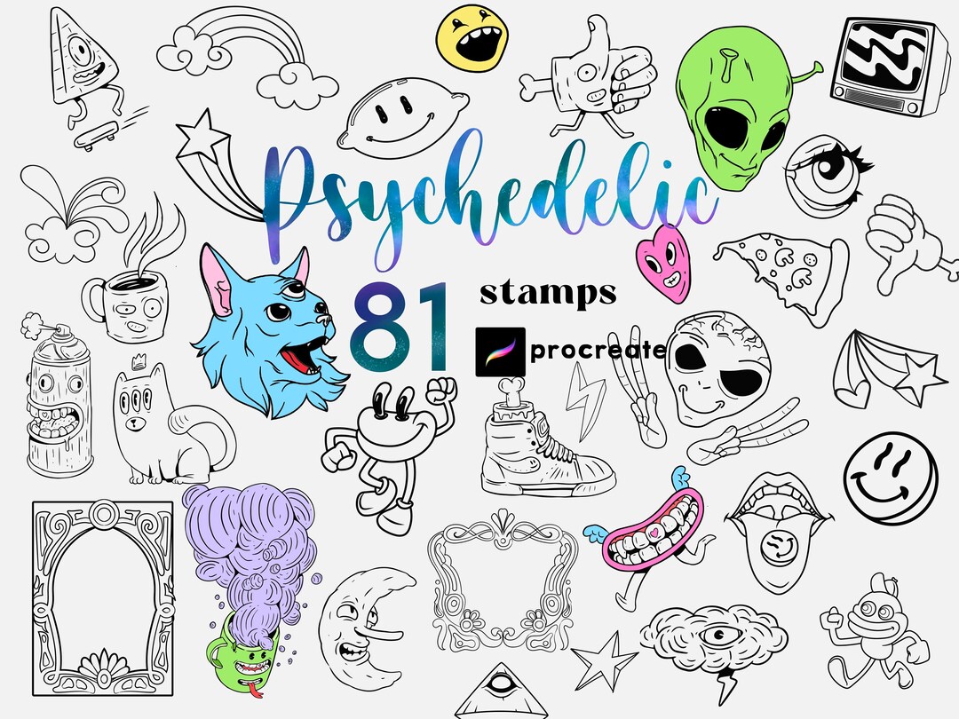 Procreate Psychedelic Tattoo Stamp : Surrealistic Oldschool Sarcastic ...