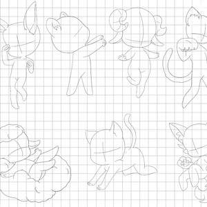 Procreate Chibi Animal Stamps : Furry Chibi Base Kemonomimi Clip Studio ...