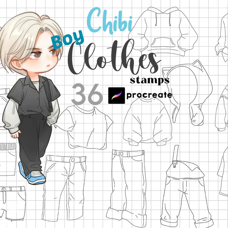Procreate Chibi Stamps - Etsy