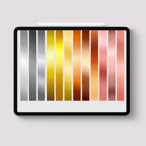 Procreate Palette Metallic Color Swatch : Gold Rose Silver Copper ...