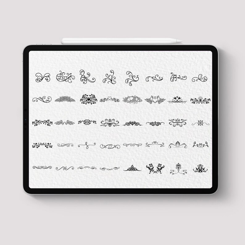 Procreate Full Ornate Pack 200 Stamp Brush Tattoo Design Kit | Etsy