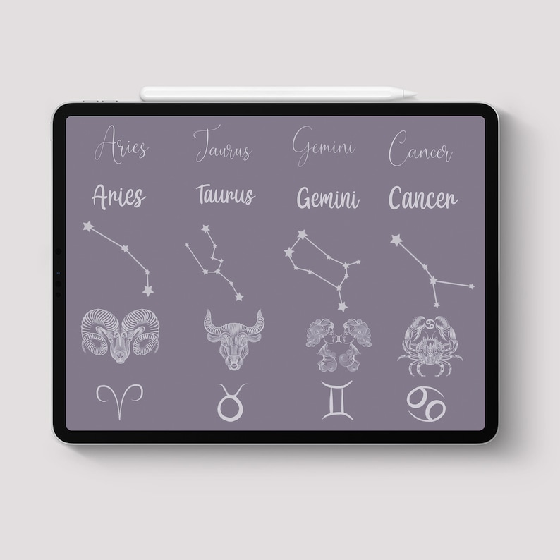 Procreate Zodiac Stamps : Celestial Constellation Astrology Themed ...