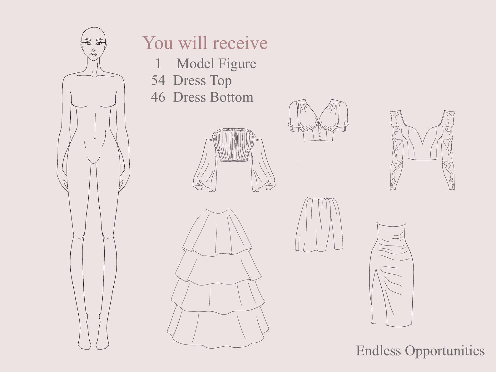 Procreate Wedding Dress Stamp : Fashion Design Manga Anime Clothing ...