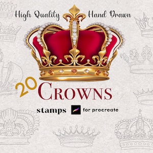 Procreate Crowns Stamp Brush 20 Procreate Princess Tiara Ottoman King ...