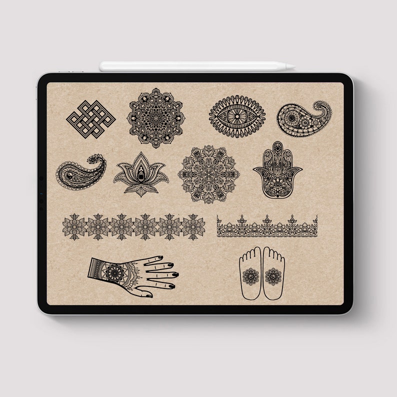 Procreate 68 Hindu Stamps Tattoo Brush Traditional Gods - Etsy