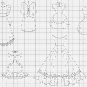 Procreate Clothes Stamps Brushes 288 Anime Clothing Procreate Dress ...