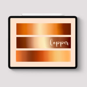 Procreate Palette Metallic Color Swatch : Gold Rose Silver Copper ...