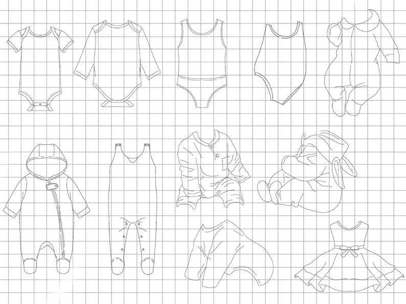 Procreate Baby Clothes Stamps : Anime Baby Clothing Bodysuit Manga ...