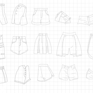 Procreate Shorts Stamps Brushes 45 Anime Clothes Procreate Short Jeans ...