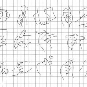 Procreate Chibi Hands Stamp 54 Procreate Chibis Cartoon Hand Guides ...