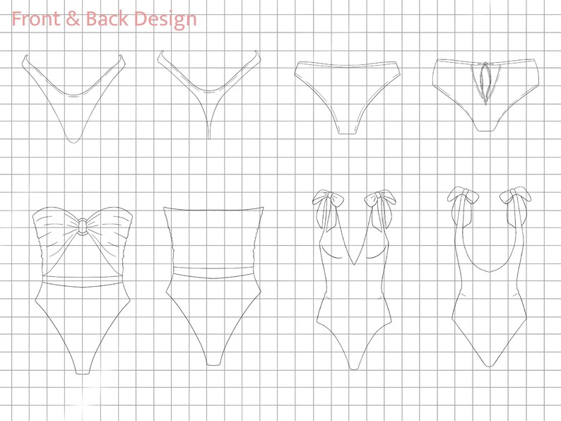 Procreate Swimwear Stamps : Bikini Swimsuit Drawing Manga Clothes Anime ...
