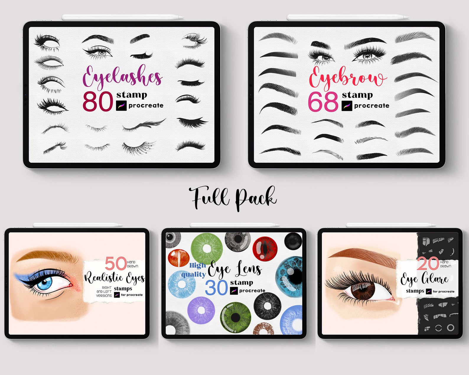 Procreate Eyes Stamp Brushes Portrait Eye Procreate Eyelashes - Etsy
