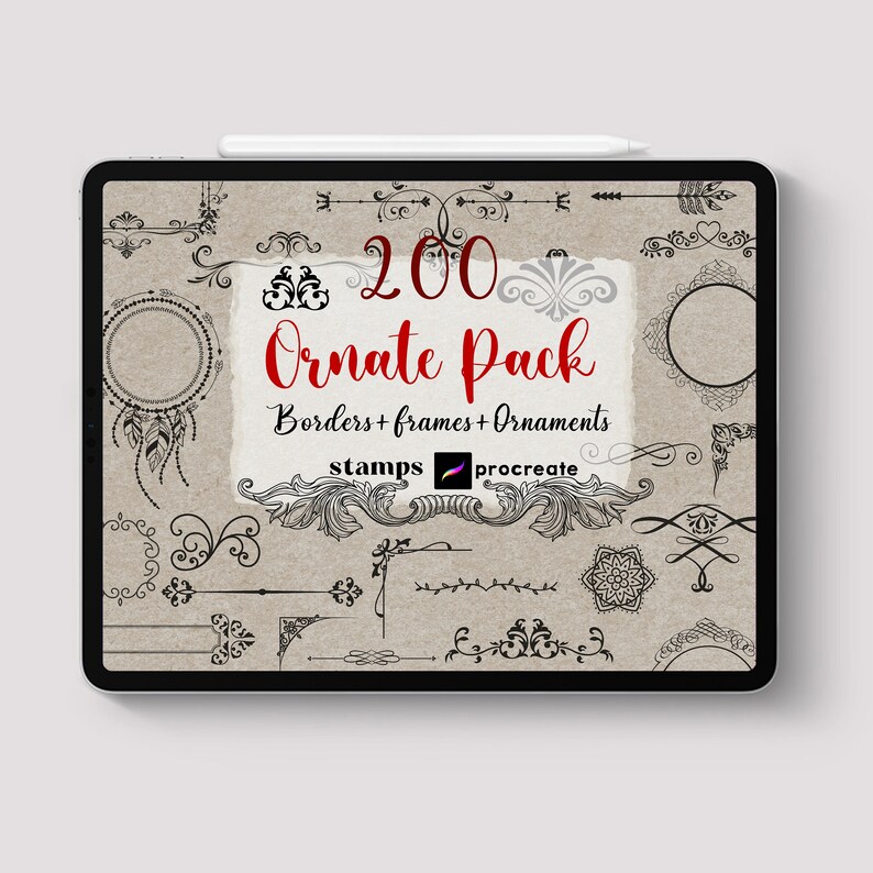 Procreate Full Ornate Pack 200 Stamp Brush Tattoo Design Kit - Etsy