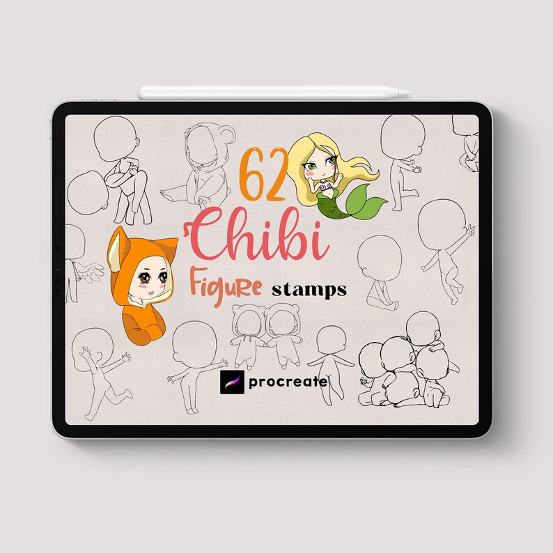 Procreate 62 Chibi Stamp Body Guide Brush Figure Manga - Etsy