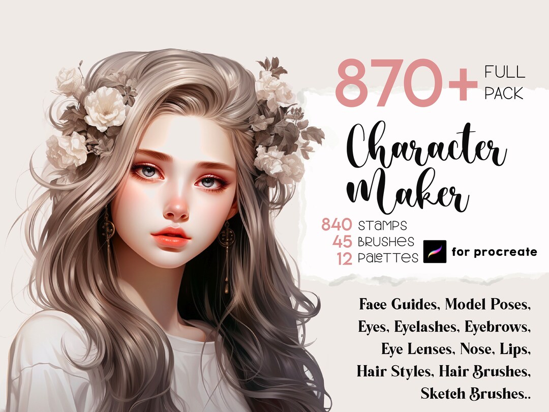 Procreate Character Maker Unlimited Pack Portrait Stamp Brushes ...