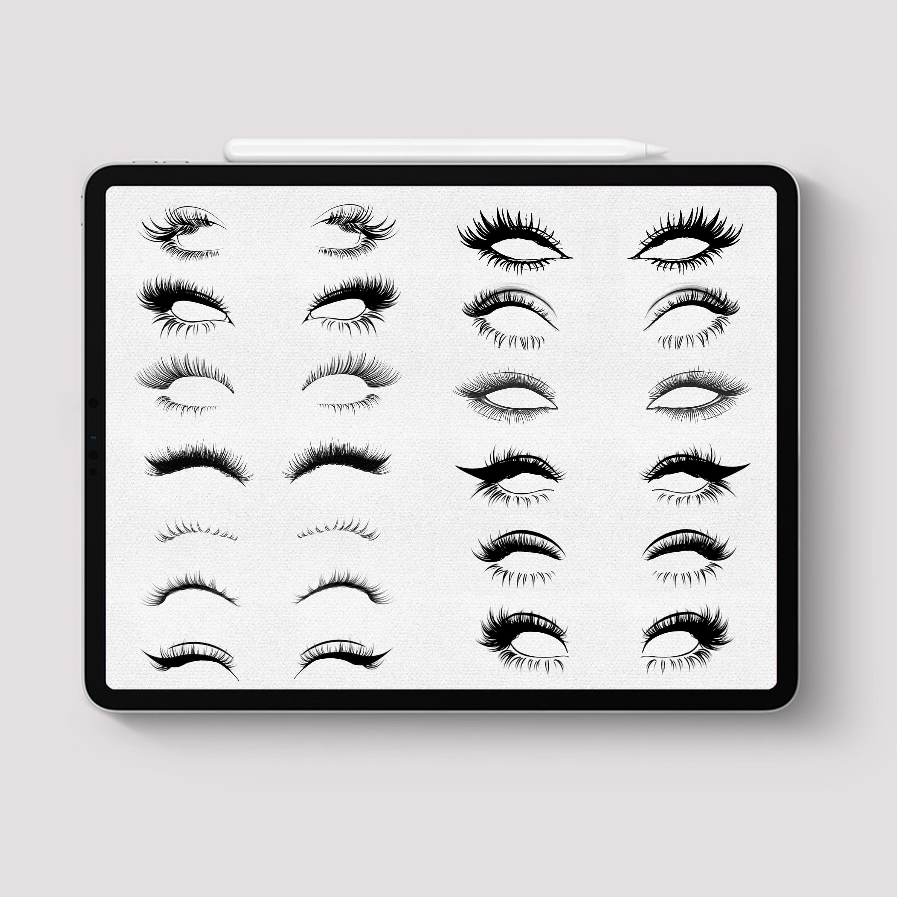 Procreate 80 Eyelashes Stamp Brush Portrait Eye Mascara Make - Etsy
