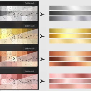 Procreate Metallic Color Palette : 210 Swatch Gold Rose Silver Copper ...