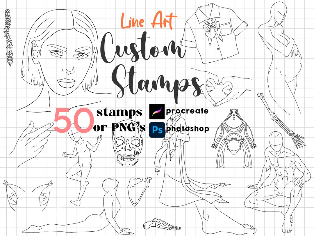 Custom Order Line Art Drawings Reference Photo Commisions Procreate ...