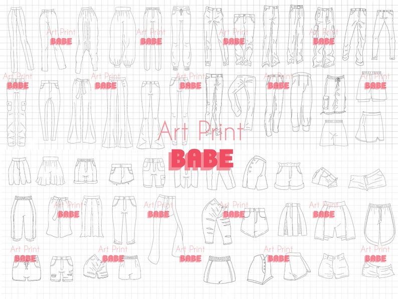 Procreate Clothing Stamps : Anime Clothes Streetwear Manga Outfit ...