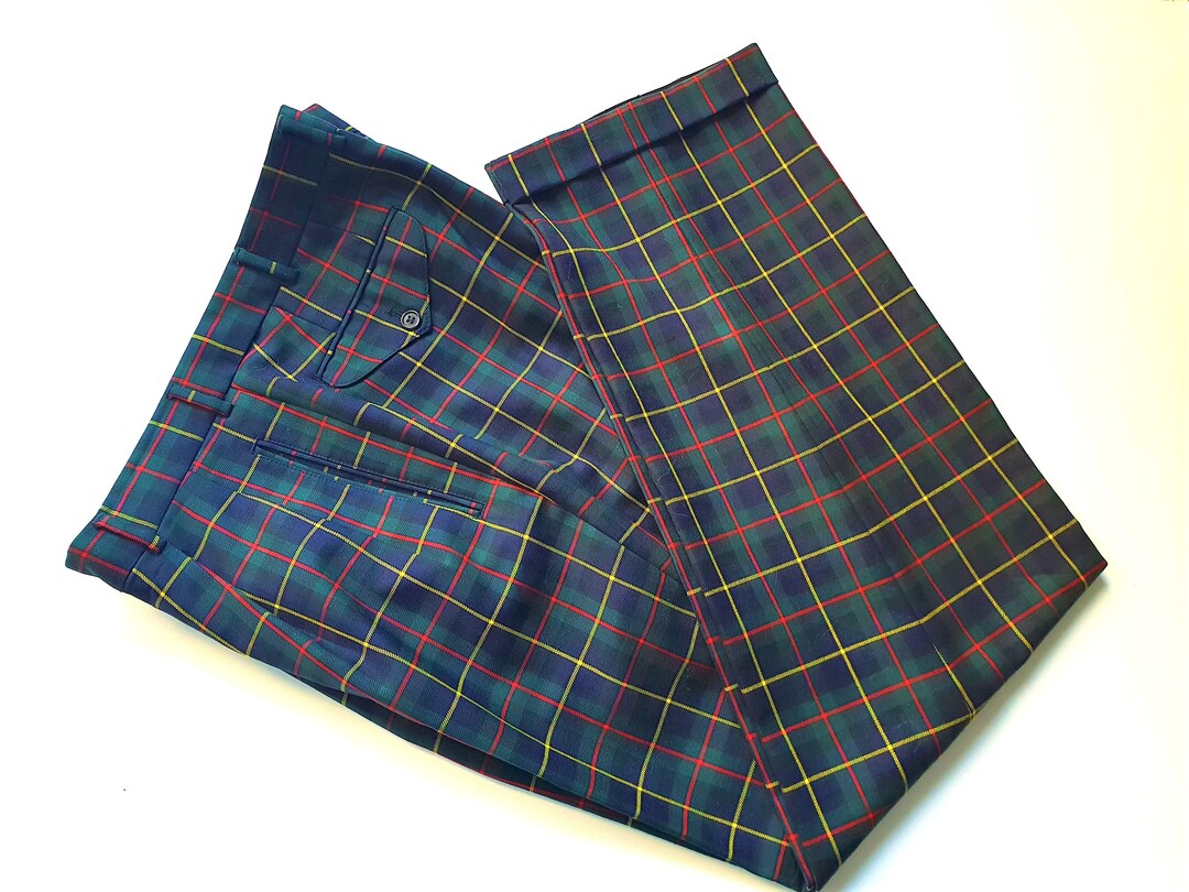 Vintage Men Pants by Kaiser Design Checkered Trousers Pure New Wool ...