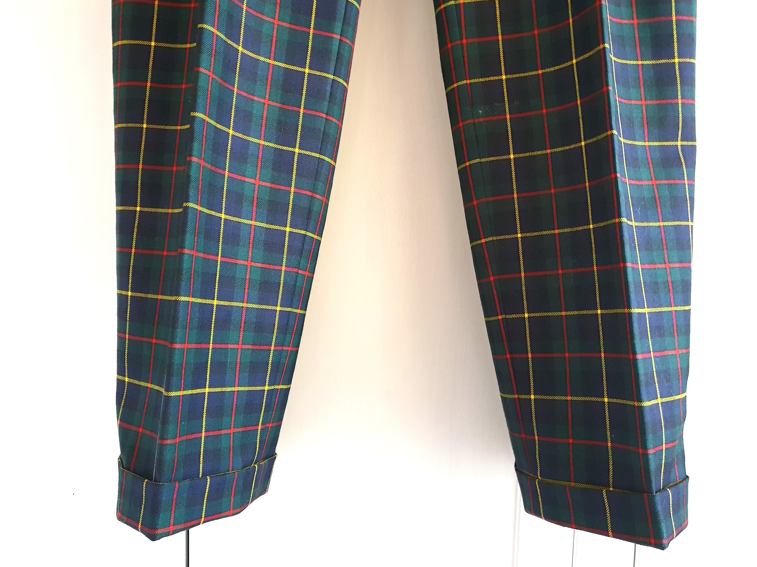 Vintage Men Pants by Kaiser Design Checkered Trousers Pure New Wool ...
