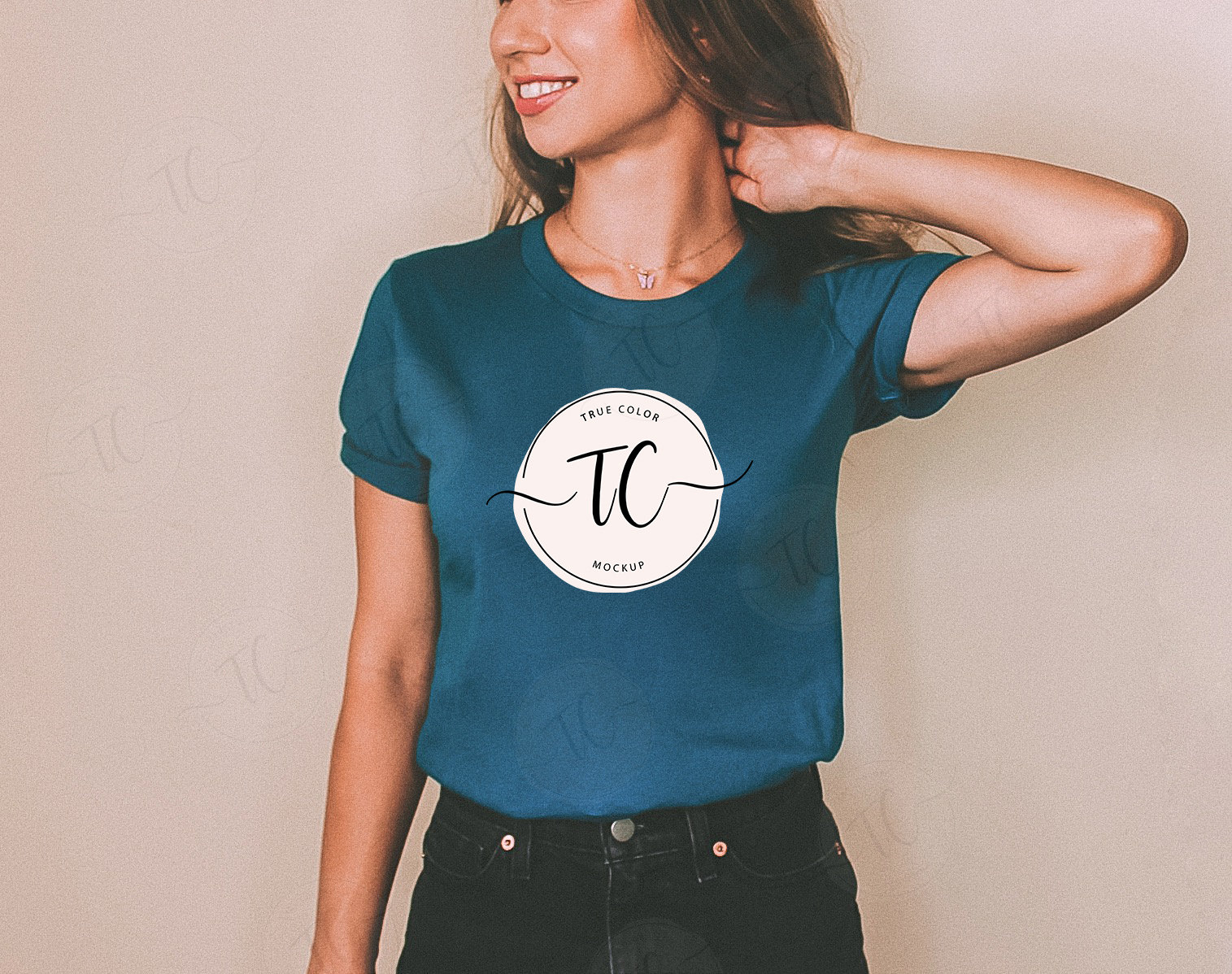 Deep Teal 3001 Bella Canvas Mockup, Model Mockup, Printful, Printify ...