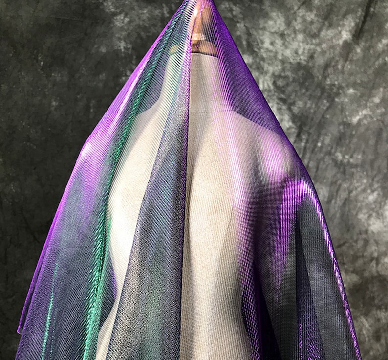 Purple-green Gradient Mesh Fabric Designer Fabric Stretch Mesh - Etsy