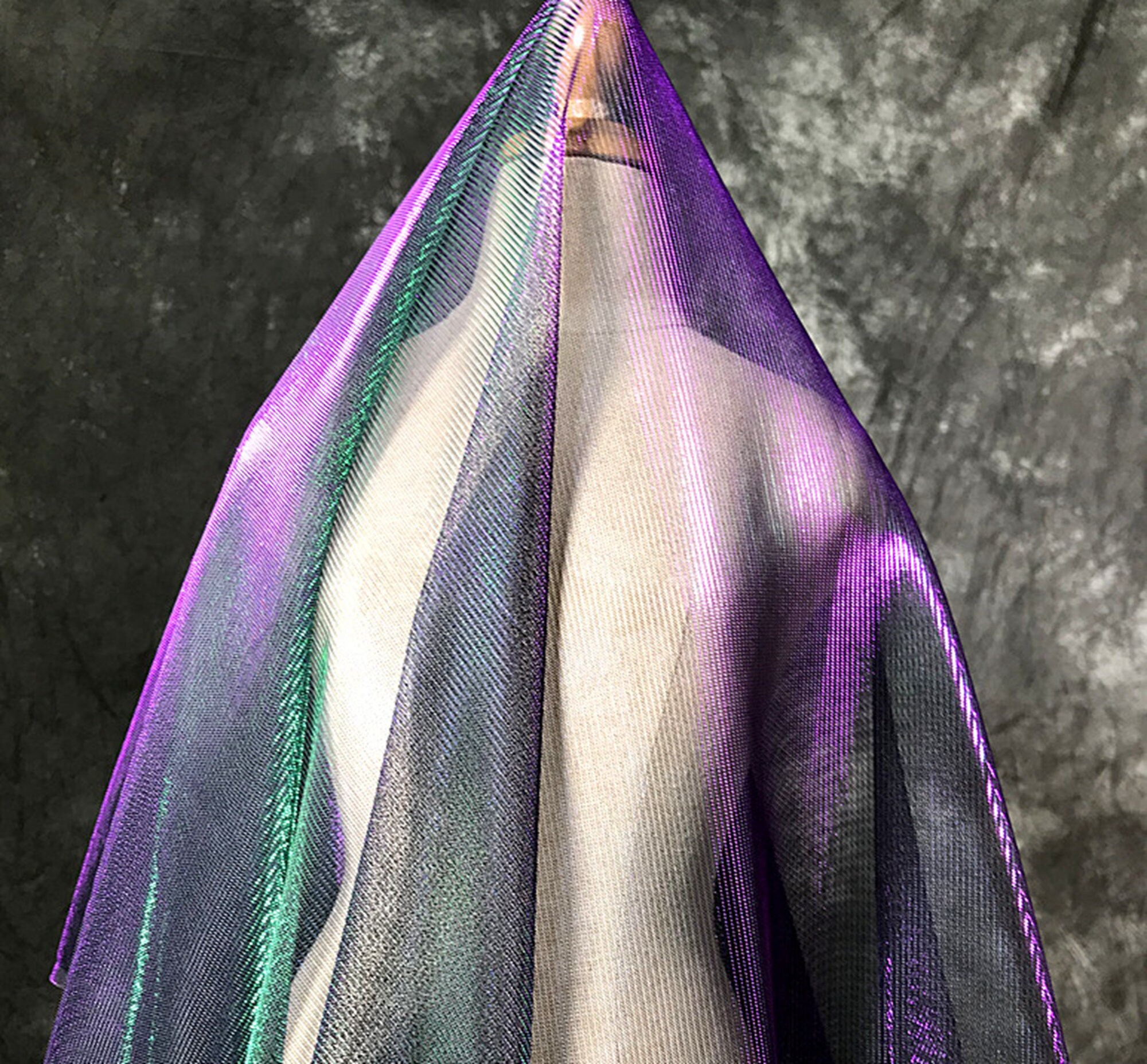 Purple-green Gradient Mesh Fabric Designer Fabric Stretch Mesh Fabric ...
