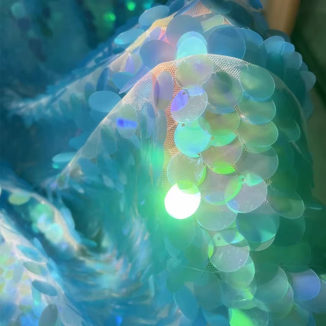 Iridescent Fish Scale Sequin Fabric: 51" Wide, Stage & Wedding Decor ...