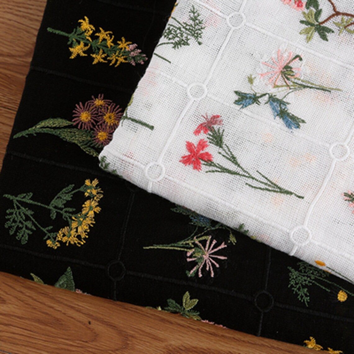 Width 49''100% Cotton Fabric Embroidered Style | Etsy