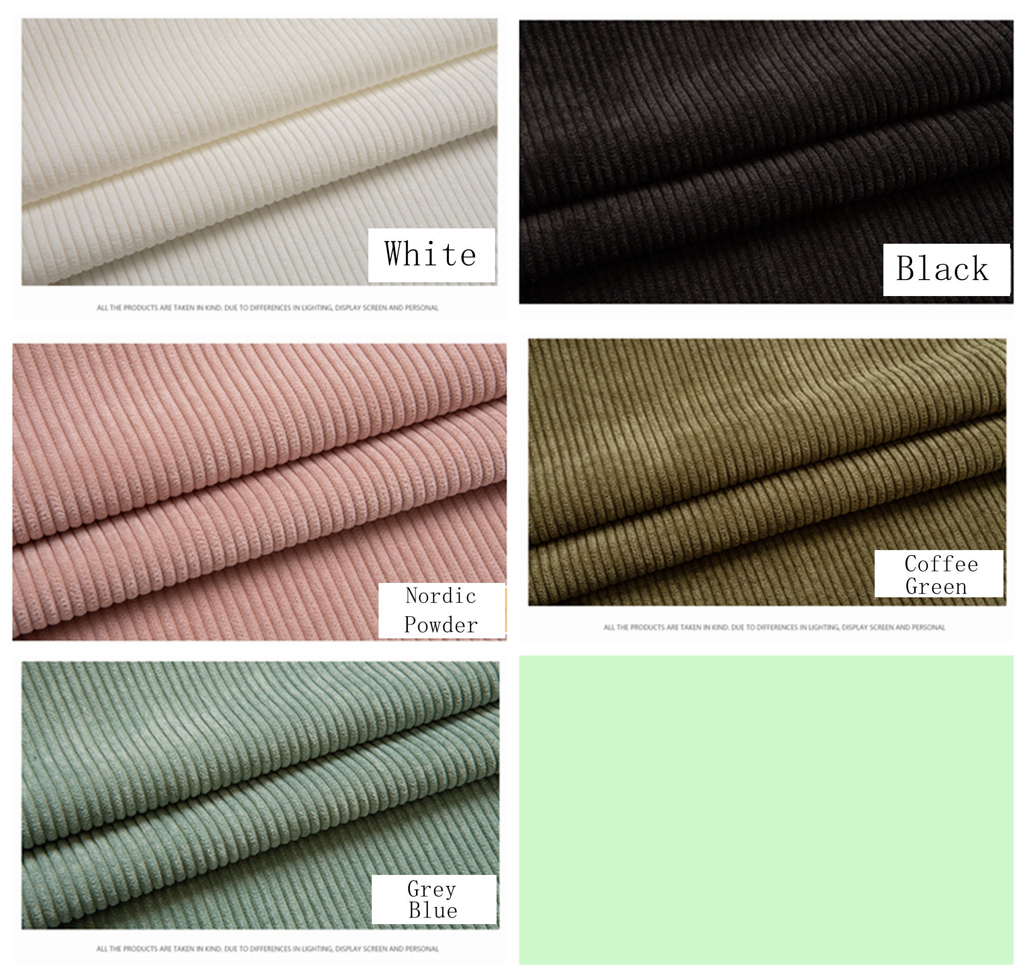 Retro Corduroy Fabric: 23 Colors, Polyester Corduroy Fabric, 59" Wide ...