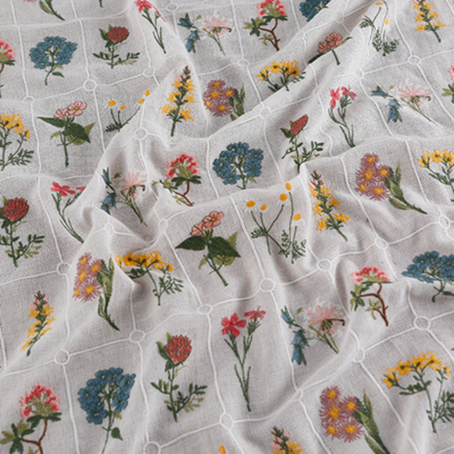 Width 49''100% Cotton Fabric Embroidered Style - Etsy