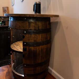 3/4 Whiskey Barrel Bar Table With Stools - Etsy