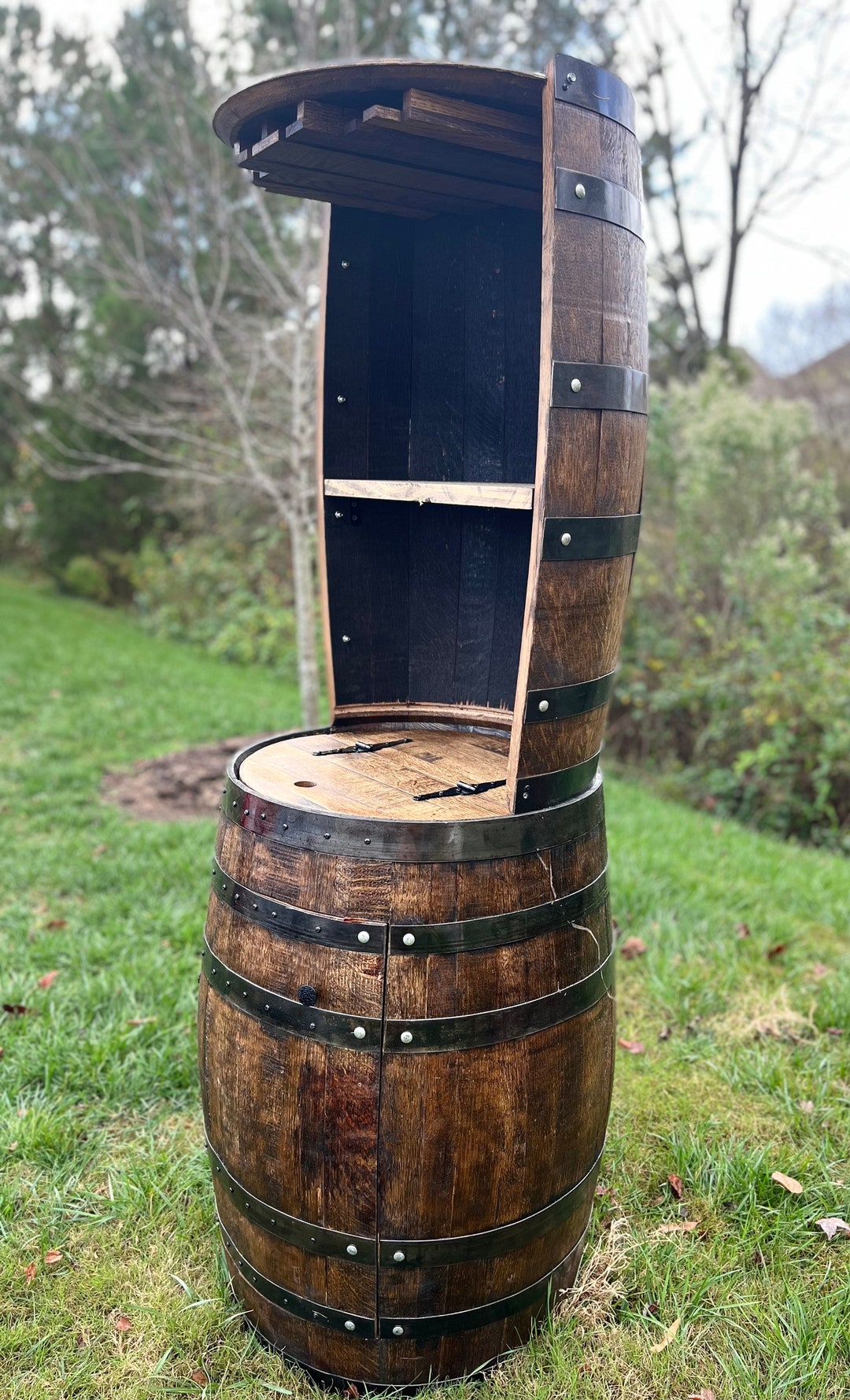 Whiskey Barrel Cabinet Display Liquor Cabinet Wine Cabinet - Etsy