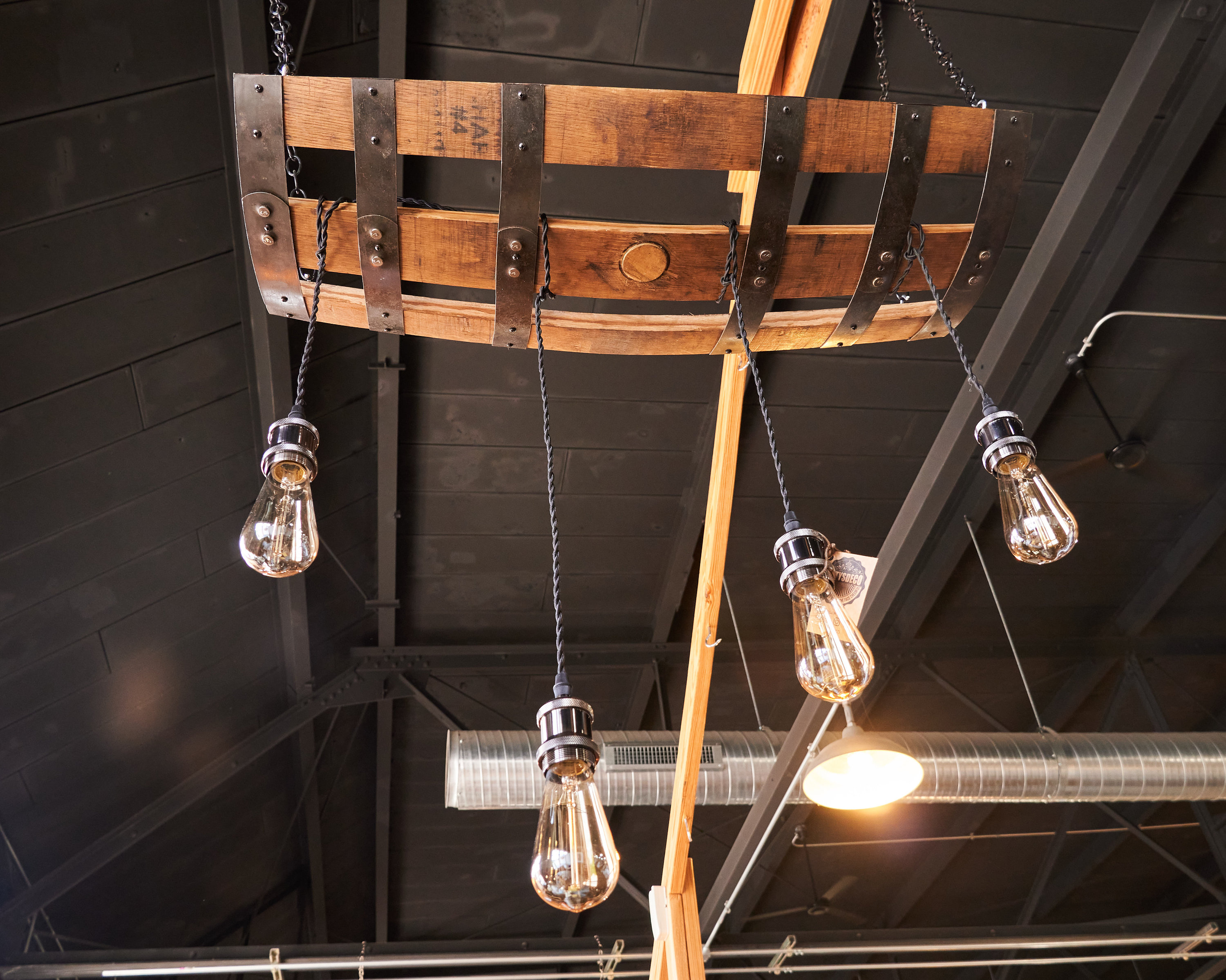 Whiskey Barrel Pendant Light, Rustic Farmhouse Lighting, Made From ...