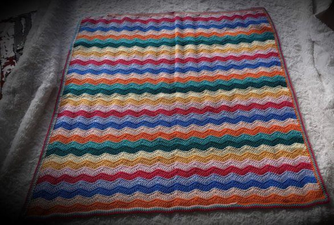 Crocheted Baby Blanket for Cradle, Pram, Cot for Doll Pram in All the ...
