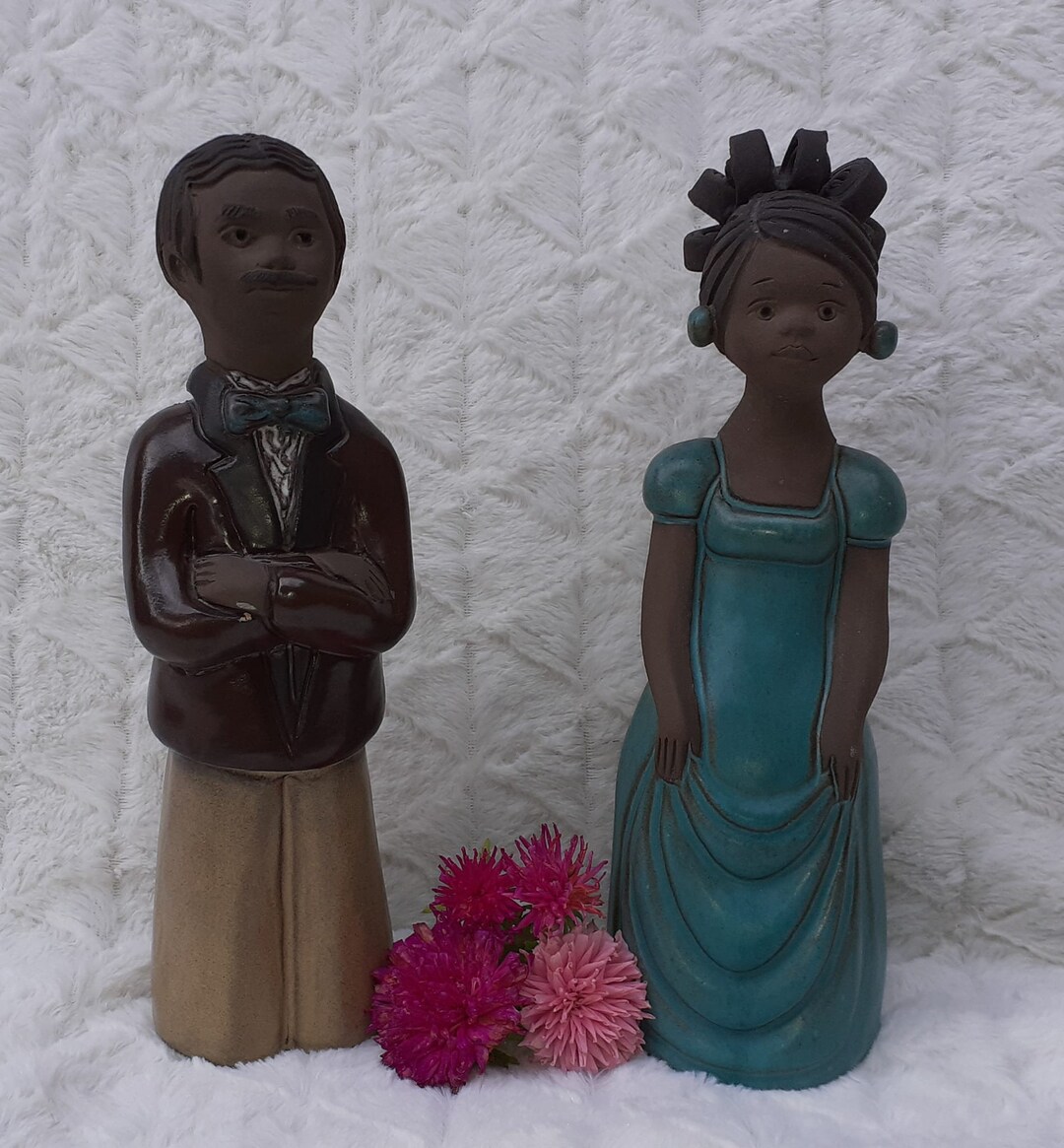 A Pair of Figurines From Elbogen Malmö Sweden Handmade Vintage ...
