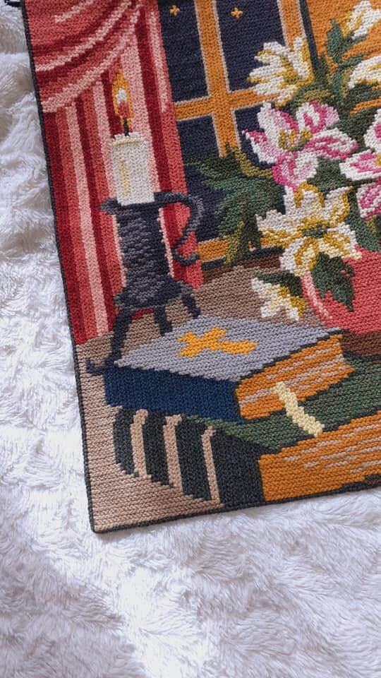 Hand-embroidered Tapestry With Wool Yarn in Twisted Stitching With the ...
