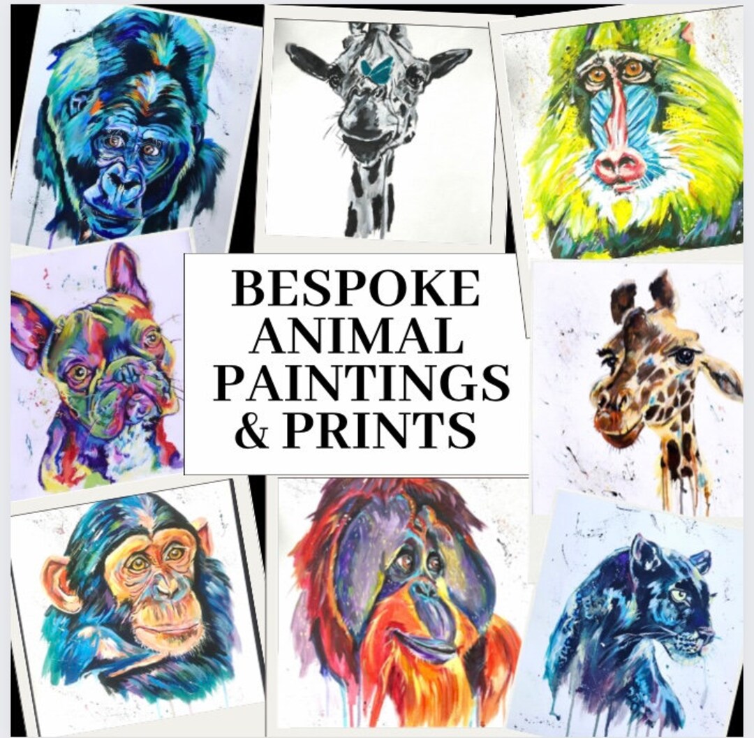 Bespoke Custom Quirky Animal Wall Art Paintings and Prints - Etsy