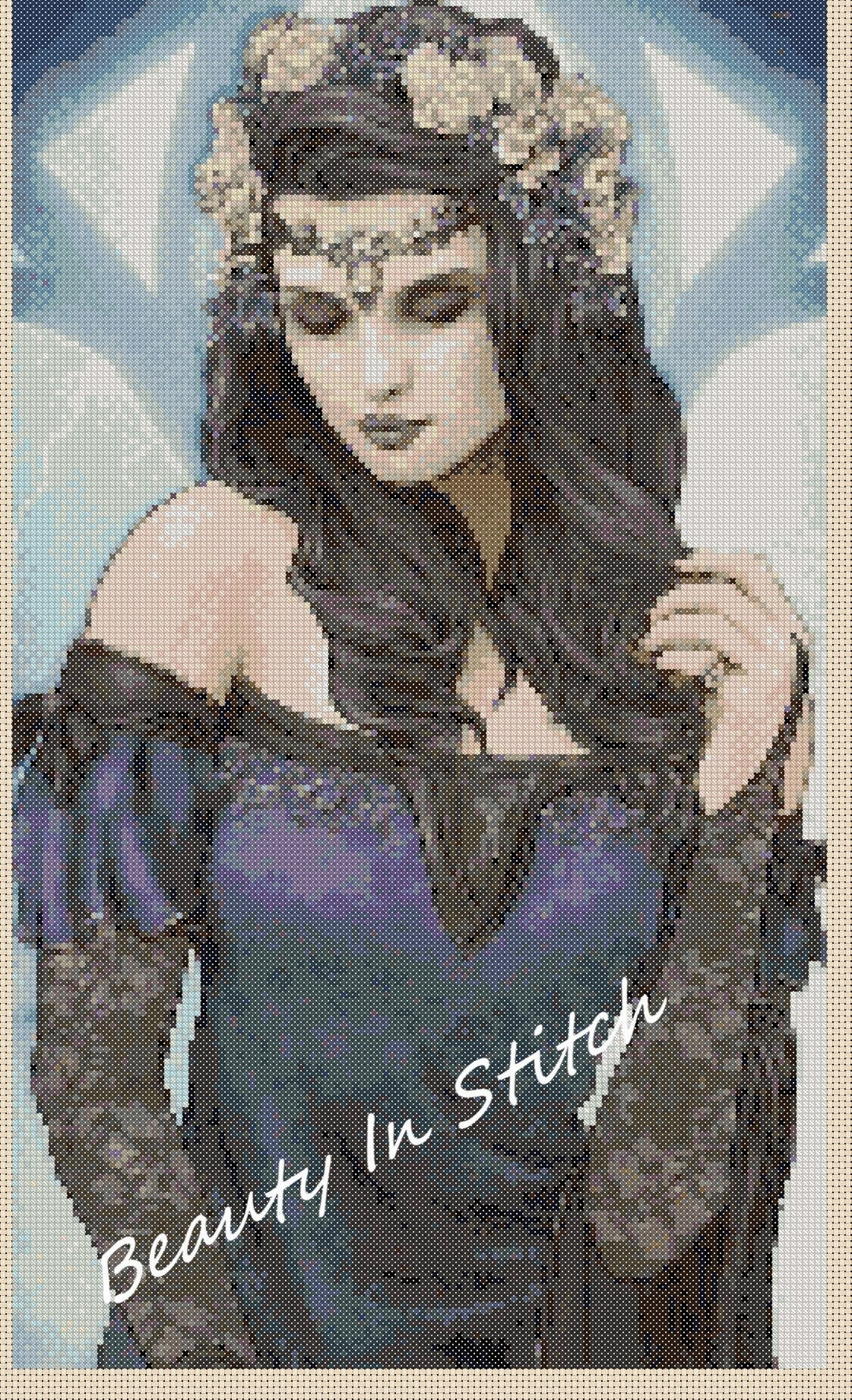 Gothic Lady Cross Stitch Chart - Gothic Lady 1 - Etsy