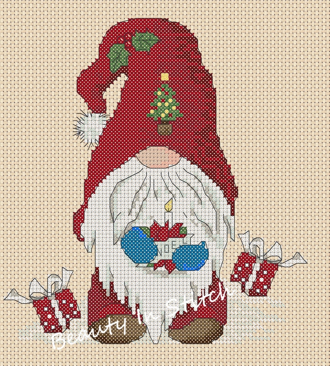 Gnome, Gonk Cross Stitch Chart Christmas Gnome Noel - Etsy