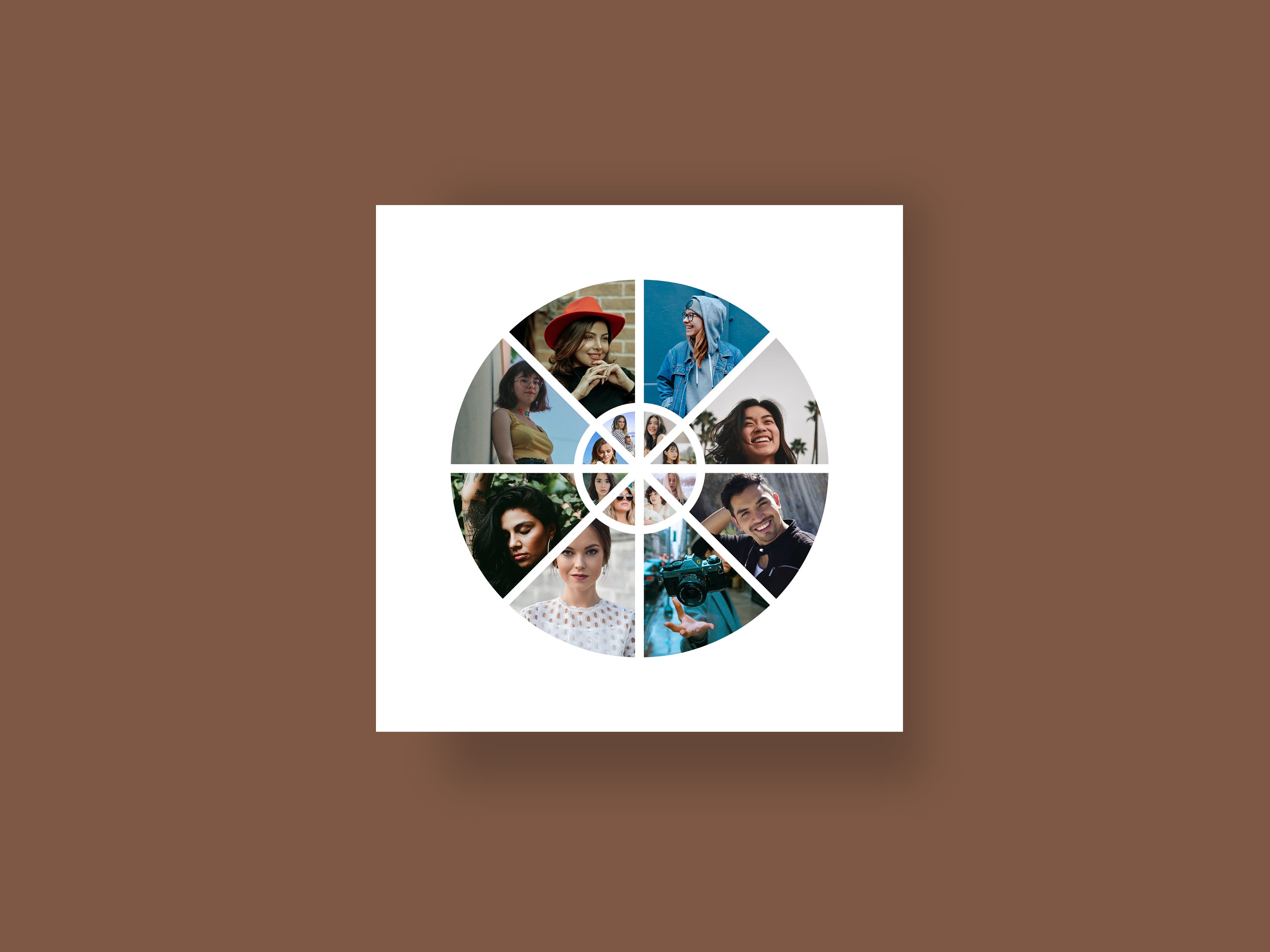 10 Circle Shape Photo Collage Template 10''x10'' - Etsy