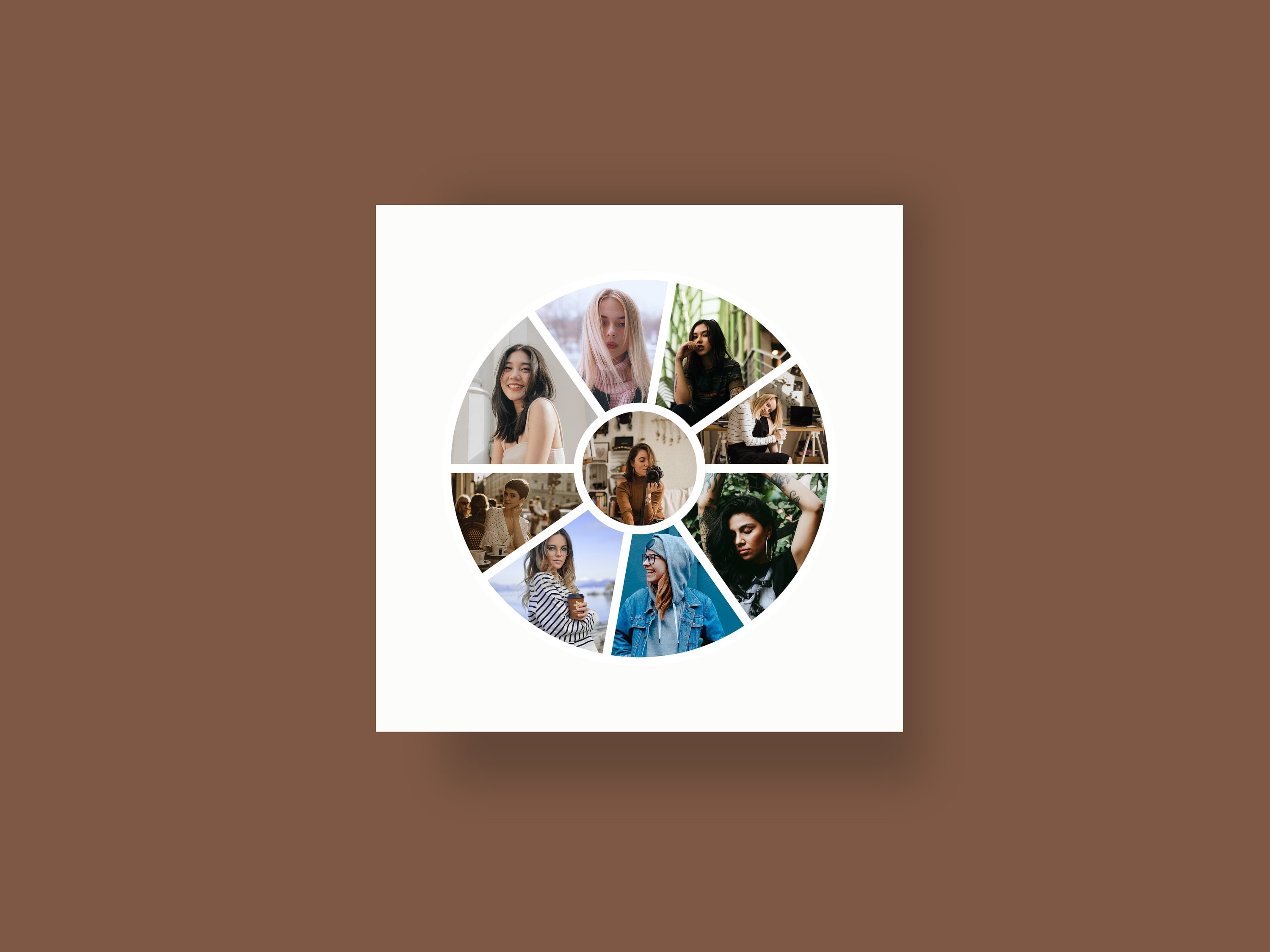 10 Circle Shape Photo Collage Template 10''x10'' - Etsy