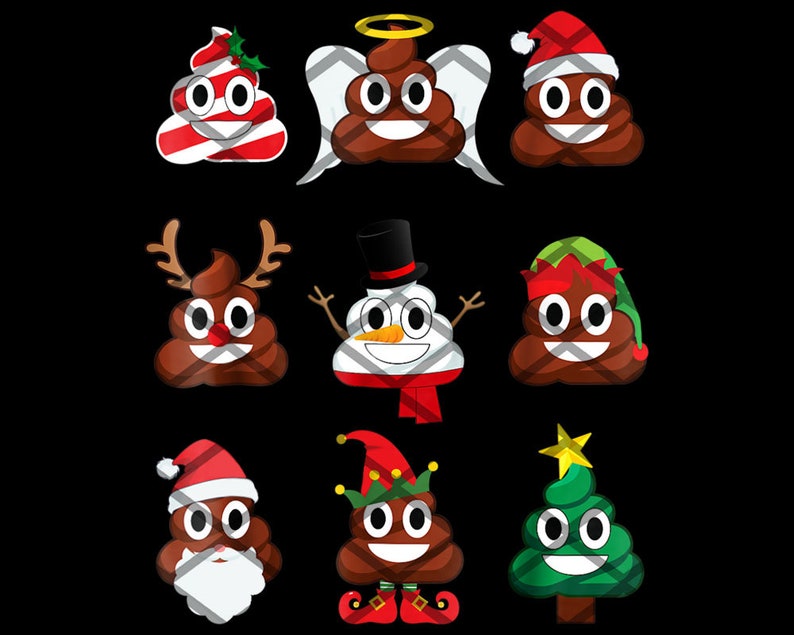 Christmas Poop Emoji Collection Funny Christmas png file | Etsy