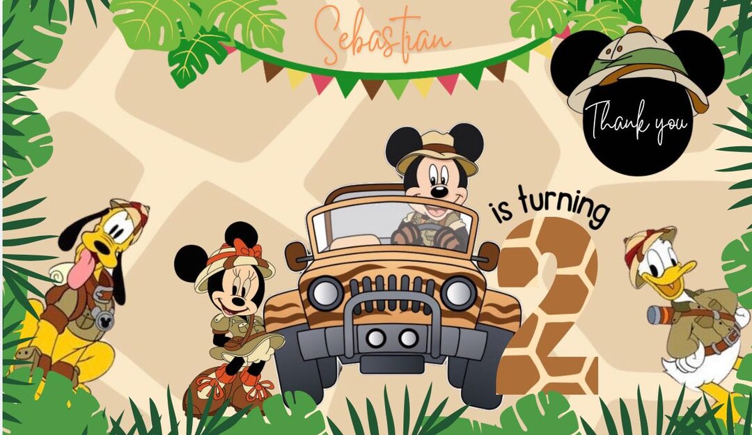 Editable Mickey Mouse Goodie Box Printable Template Mickey Safari ...