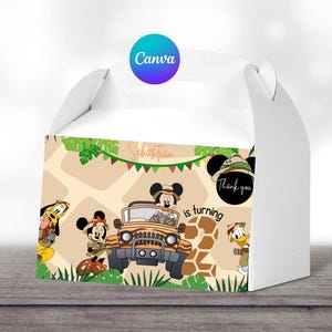 Editable Mickey Mouse Goodie Box Printable Template Mickey Safari ...