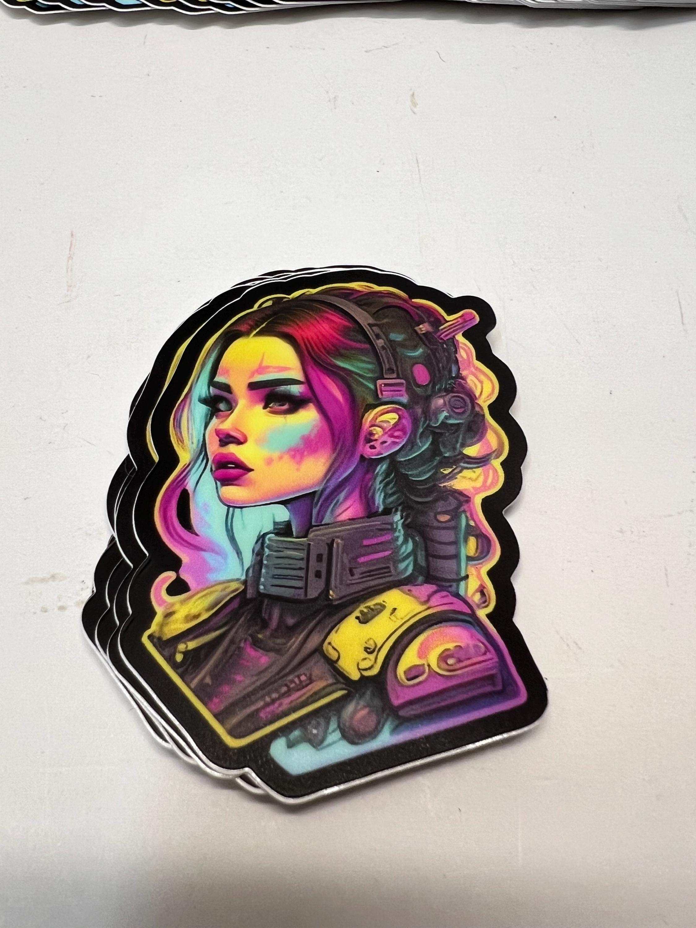 Surge Overkill Cyberpunk Girl Sticker X2 SPK-100 - Etsy