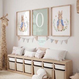 Peter Rabbit Nursery Decor, Baby Nursery Wall Art, Baby Shower Gift ...