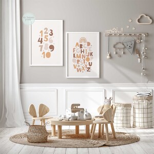 Learning Alphabet Poster, ABC Print, Toddler Playroom Decor, Kids ...