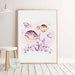 Girls Ocean Life Marine Set of 4, Sea Life, Nursery Wall Art, Girls ...